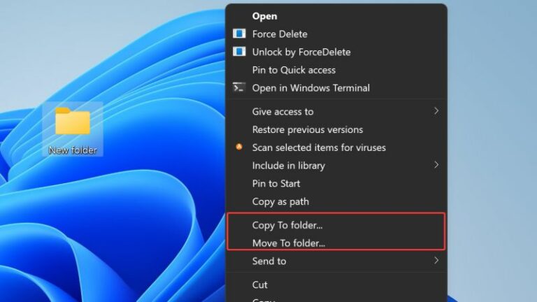 How to Add “Copy/Move to Folder” to Windows 11 Context Menu