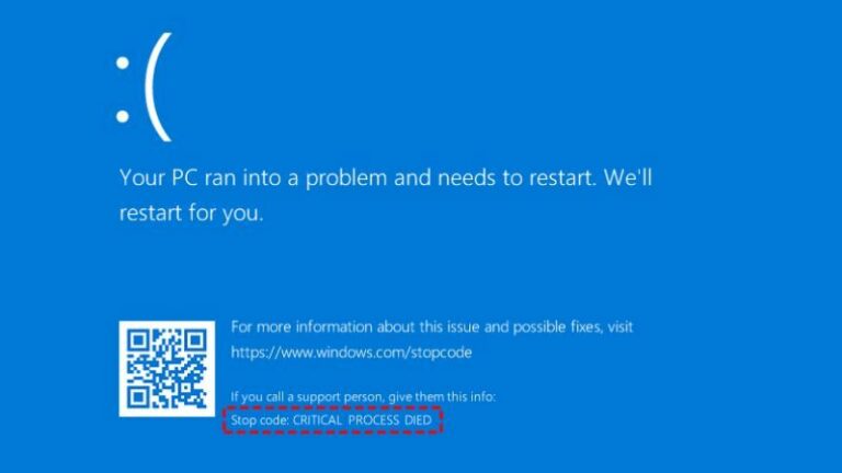How to Fix Critical Process Died Error in Windows 10 - Technclub