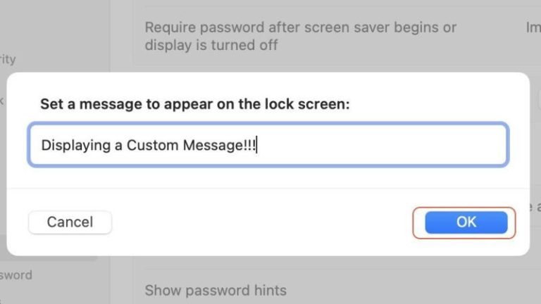 Show a Message on macOS Ventura & Monterey Lock Screen