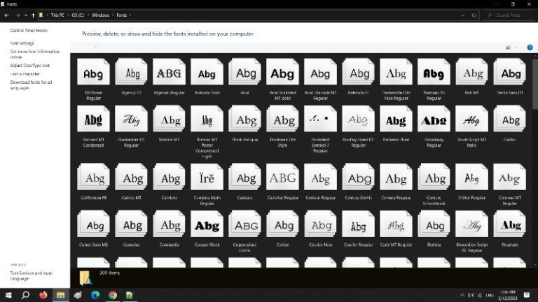 Where are fonts stored or located in Windows 11?