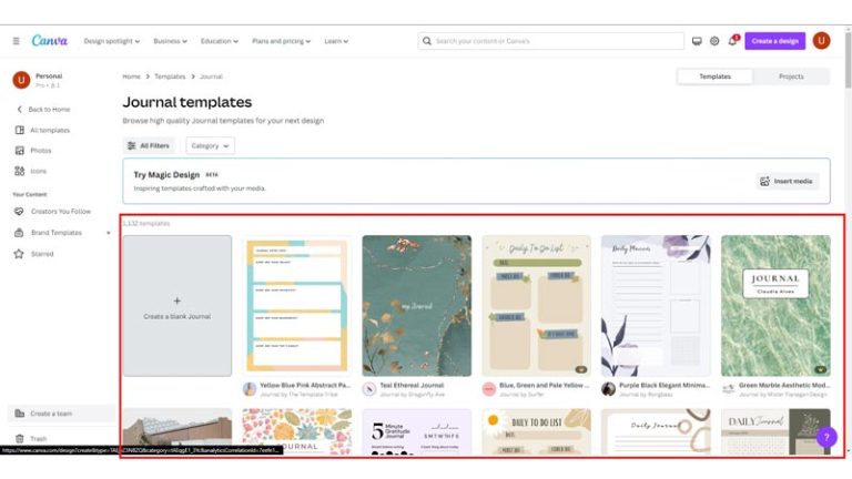 How to Create a Journal in Canva & Download it as PDF Template?