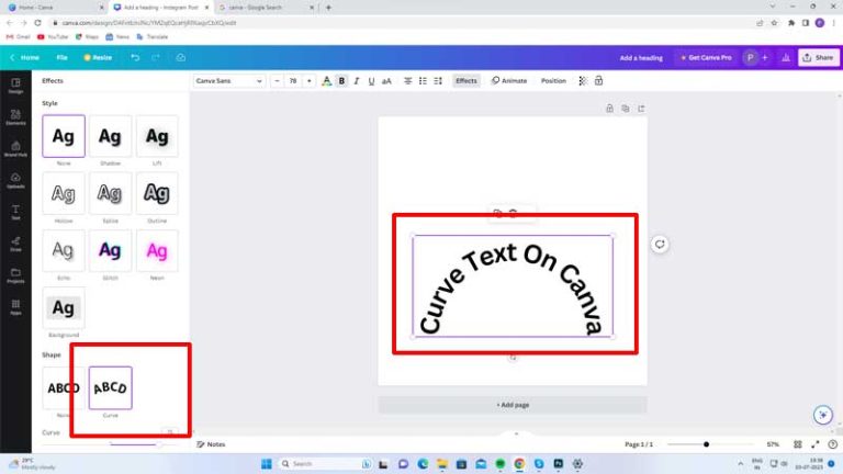Bend Text In Canva - 2 Ways to use Curve Text Effect Tool