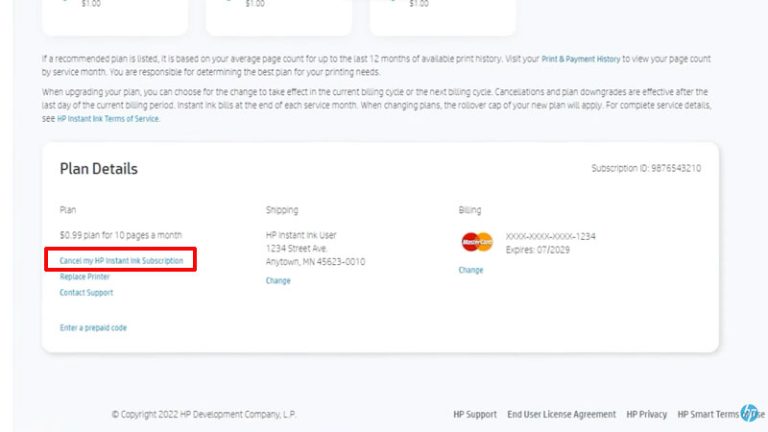 How To Cancel HP Instant Ink Plan Subscription?